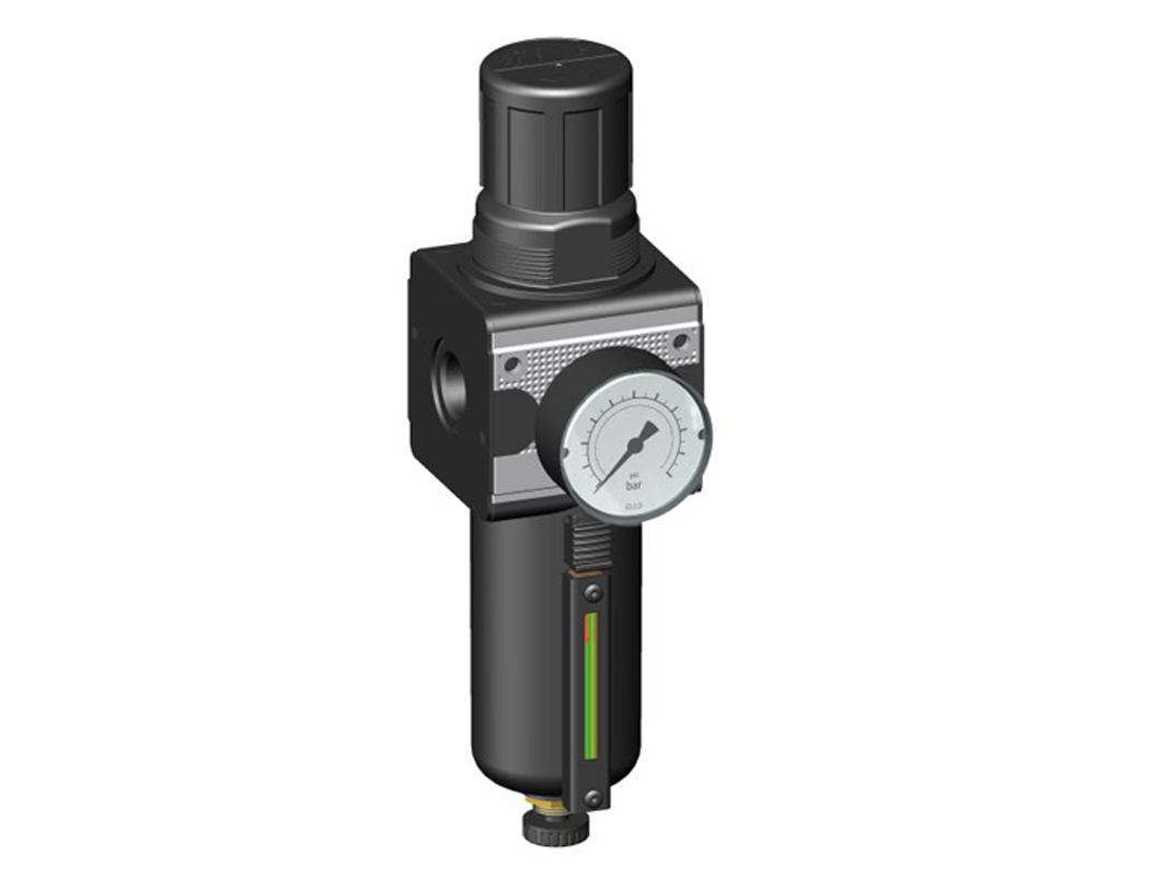 Filter regulator G1/2 0,5-10 5µm with metal bowl/visual display, semi ...