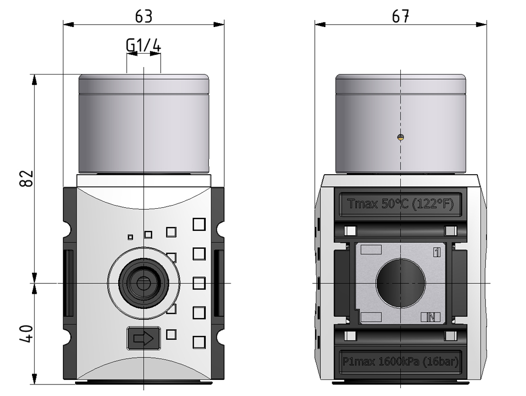 Pressure regulator G1/2 pneumatic pilot operated - knocks.de