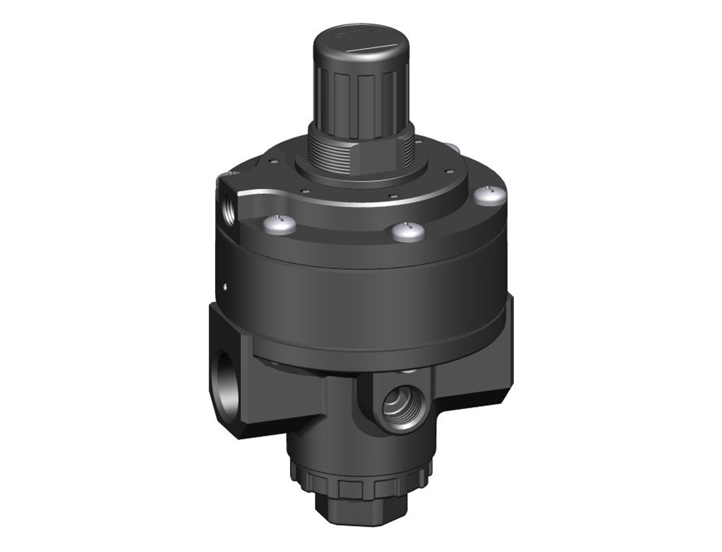 Precision pressure regulator G1/2 pneumatic pilot operated (G1/8) with additional mechanical ...