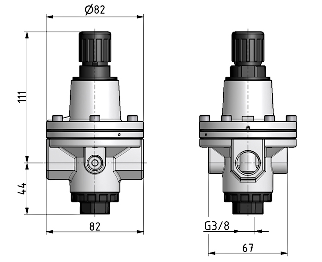 Pressure regulator G1/2 0,5-10 pilot control - knocks.de