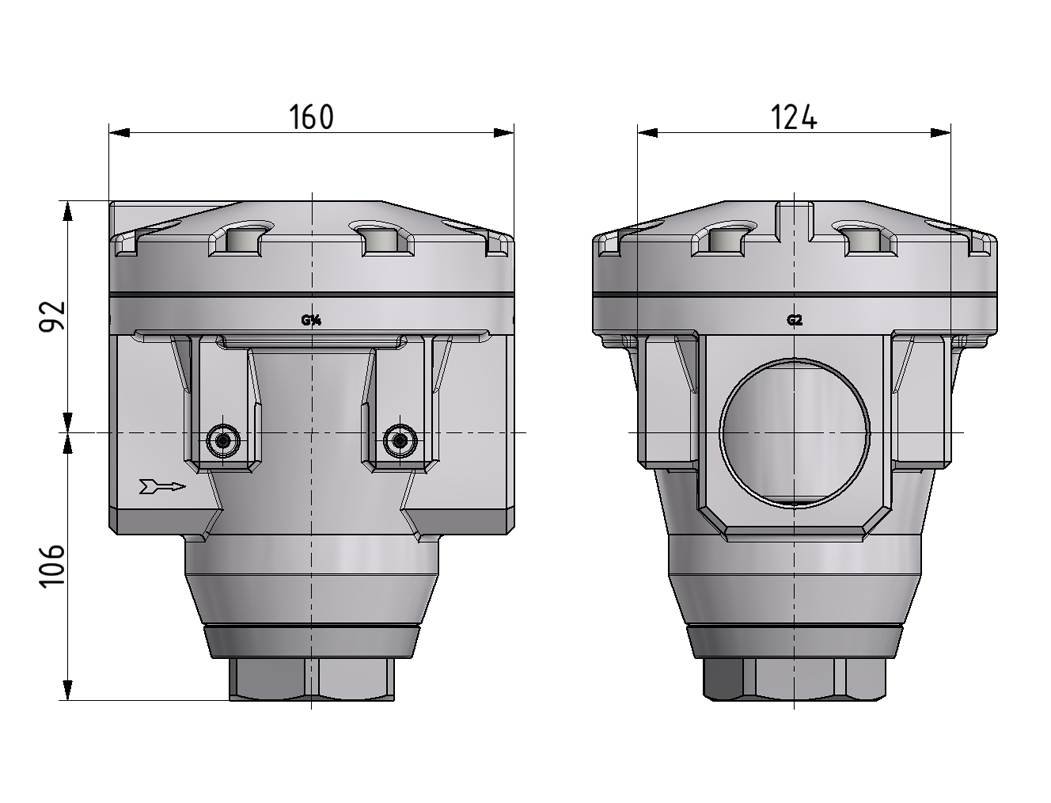 Pressure regulator G2 pneumatic pilot operated (G1/4) with P1 max=40bar ...