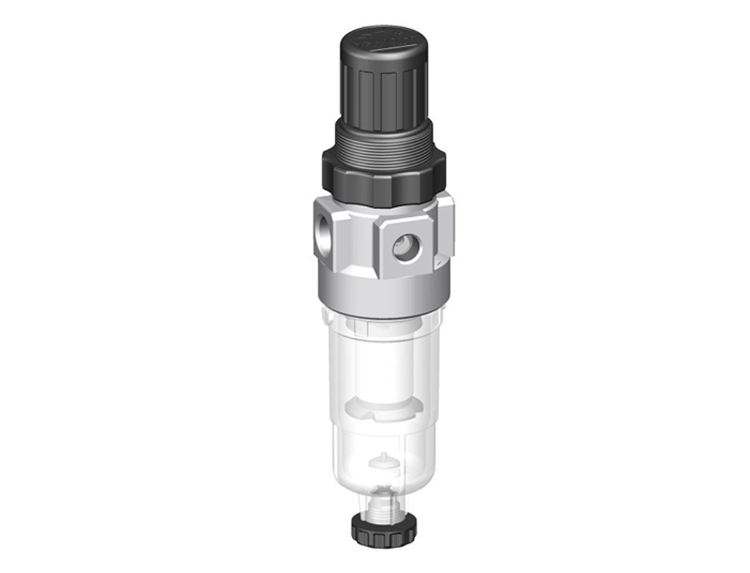 Filter regulator G1/8 0,5-10 5µm with PC bowl and semi automatic drain ...