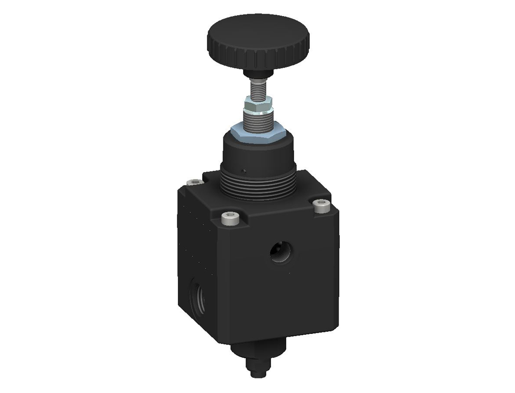 Precision pressure regulator G 1/4, Control range 0.05 - 8 bar, with panel mounting nut - knocks.de