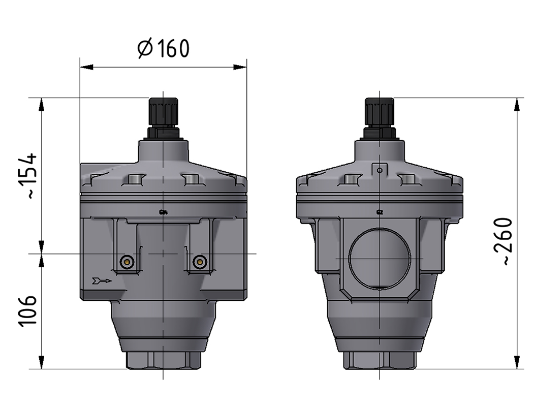 Pressure regulator G2 0-10 pilot control with P1 max.=40bar - knocks.de